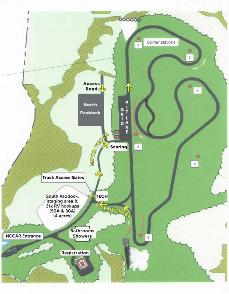 NCCAR AKRA Nationals Track / Paddock Map - Woodbridge Kart Club